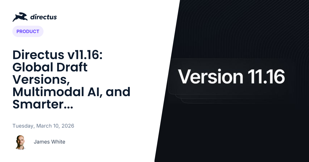 Directus v11.16: Global Draft Versions, Multimodal AI, and Smarter ...