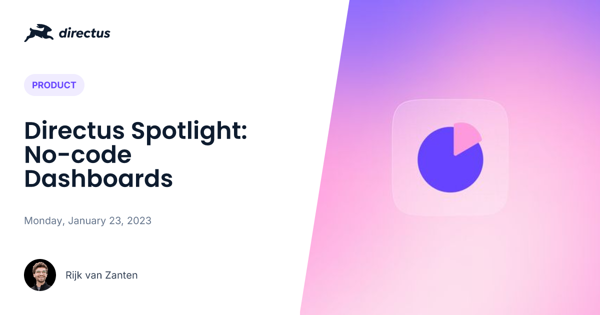 Directus Spotlight: No-code Dashboards